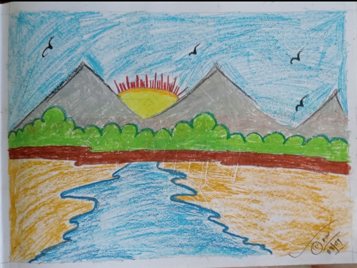 Sunrise Drawing For Kids