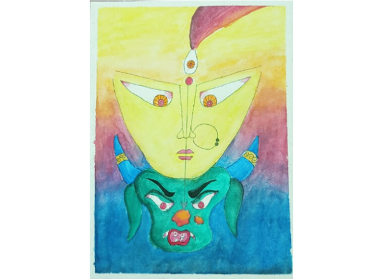 Drawing on Maa Durga - RobinAge