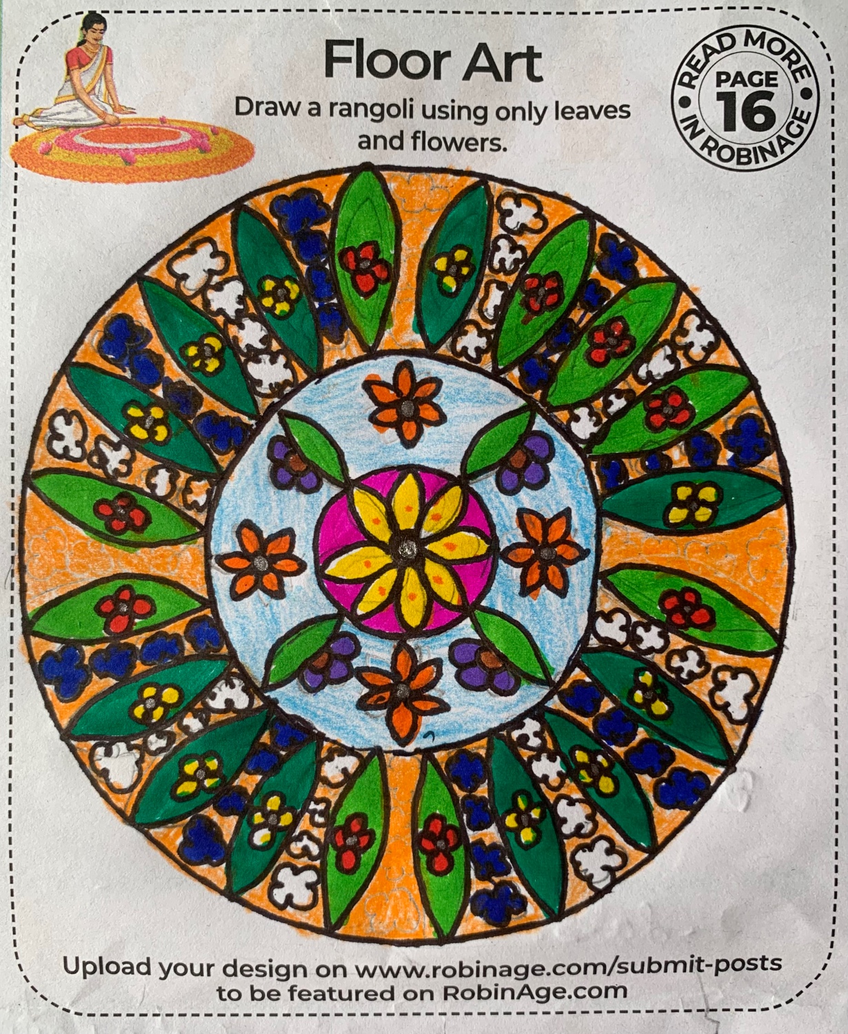 Floor Art: Flower Rangoli - RobinAge