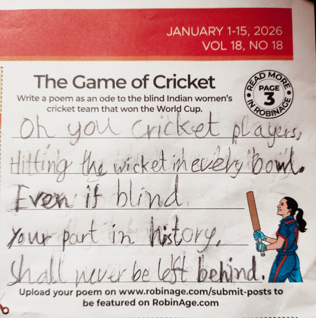 Our Heroic Blind Woman's Cricket Team - RobinAge